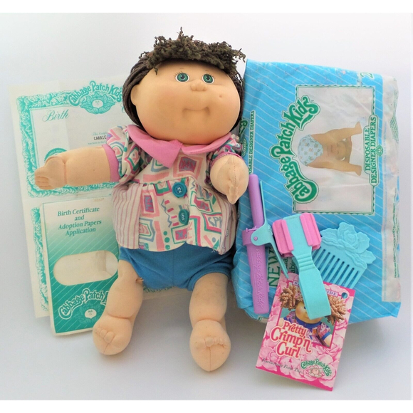 Matel | Toys | Vintage 991 Cabbage Patch Doll Crimp And Curl Baby Diapers Birth Certificate ...